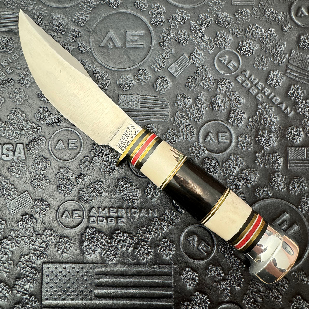 Marbles Woodcraft Fixed Blade Stag Buffalo Stag Handles Satin Blade ...