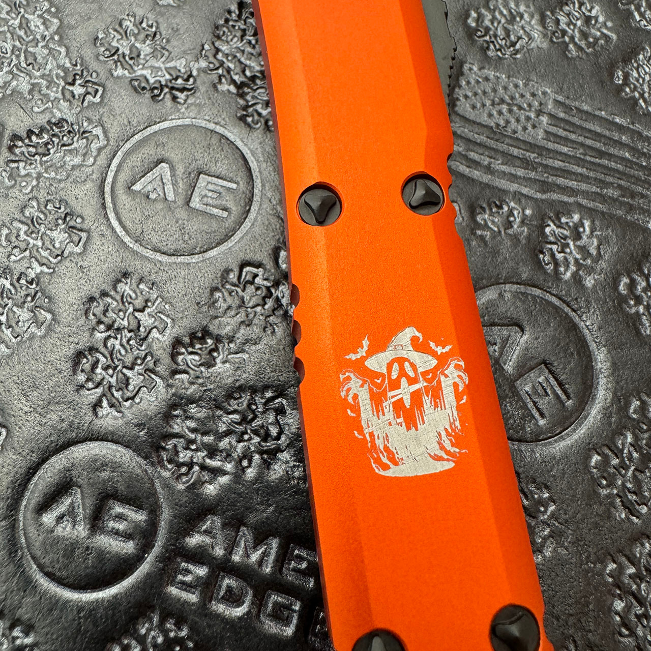Microtech Ultratech S/E Halloween Orange Black Standard AE CUSTOM SHOP ...