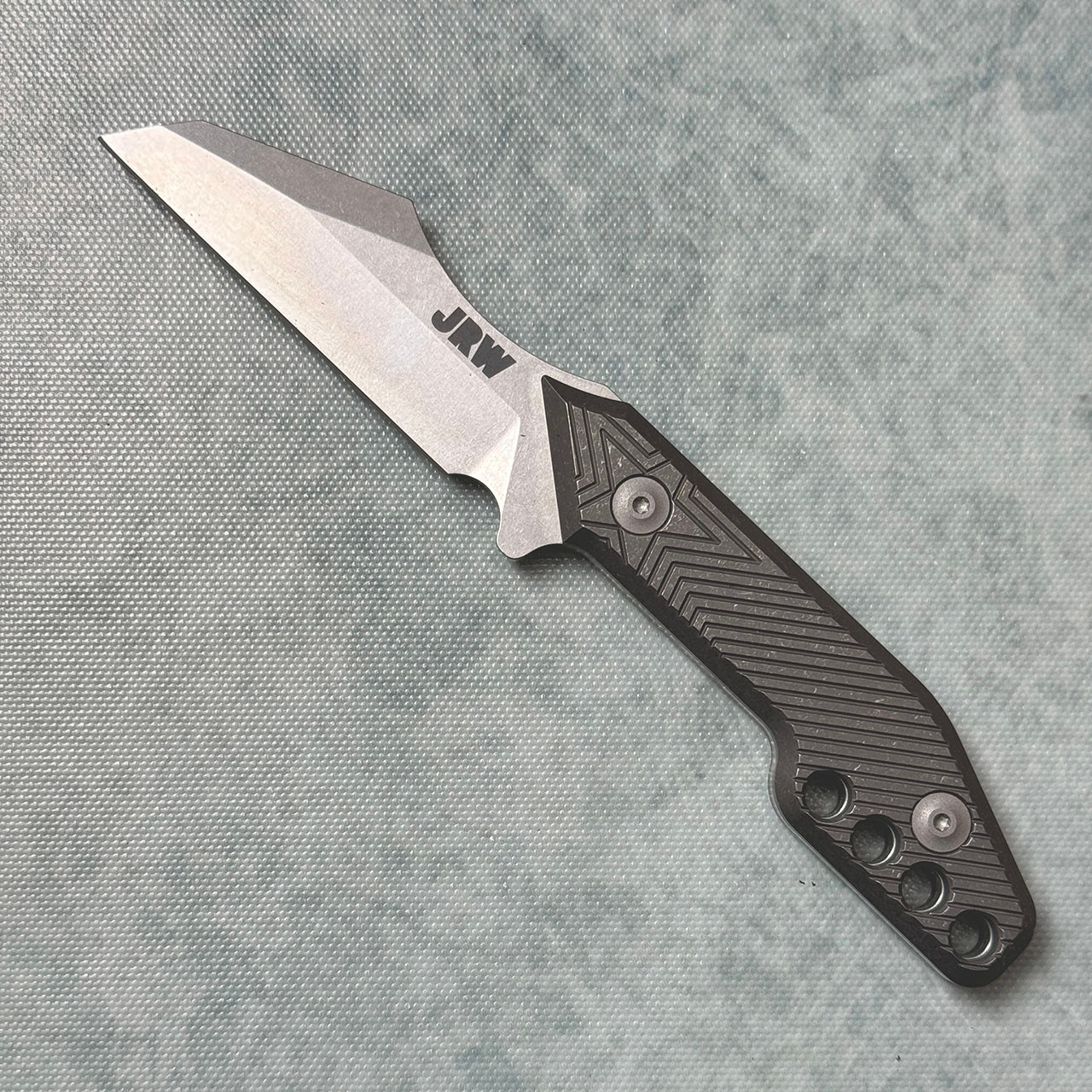 JRW Gear Traitor Fixed Blade Titanium Rockstar Handles Stonewashed ...