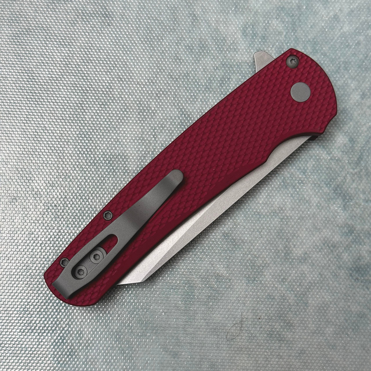 Pro-Tech Malibu Button Lock Flipper Reverse Tanto Red Textured Handle ...