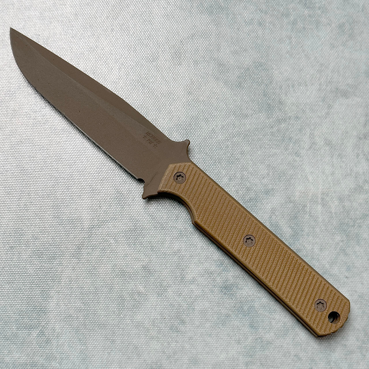 McNees Knives Stalker Fixed Blade Brown G10 Handle FDE Cerakote Blade ...