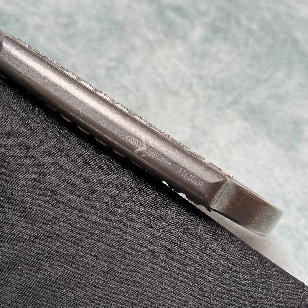 Marfione Custom Hand Tank Titanium Ice Blue Four Finger Knuckle ...