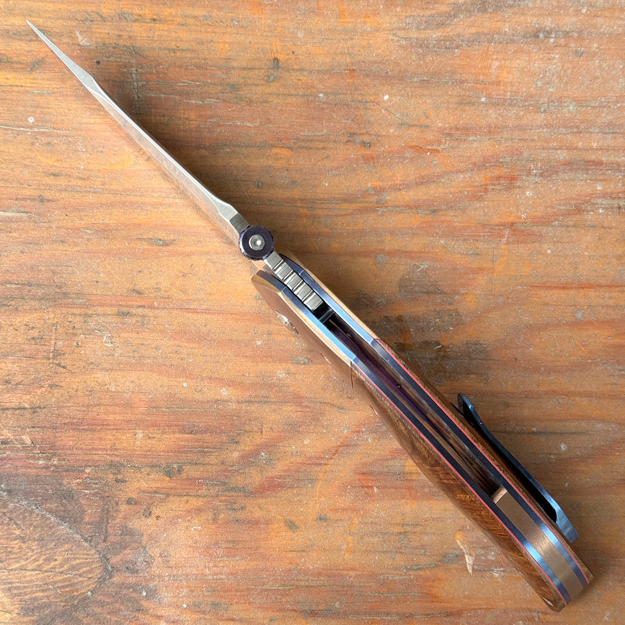 Harm Edged Tools Custom Battlecraft Liner Lock Desert Ironwood Handles ...