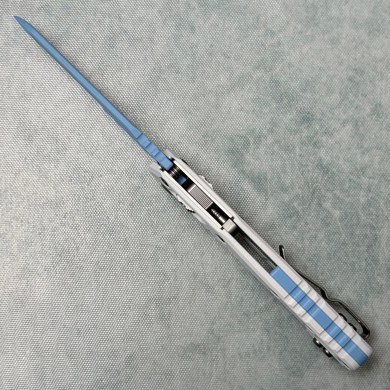 Microtech MSI RAM-LOK S/E White Tri-Grip Polymer Sky Blue Standard 210T ...