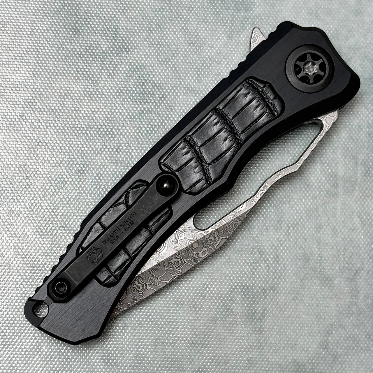 Heretic Knives Custom Wraith V4 Manual Bowie Hefted Aluminum Handle w ...