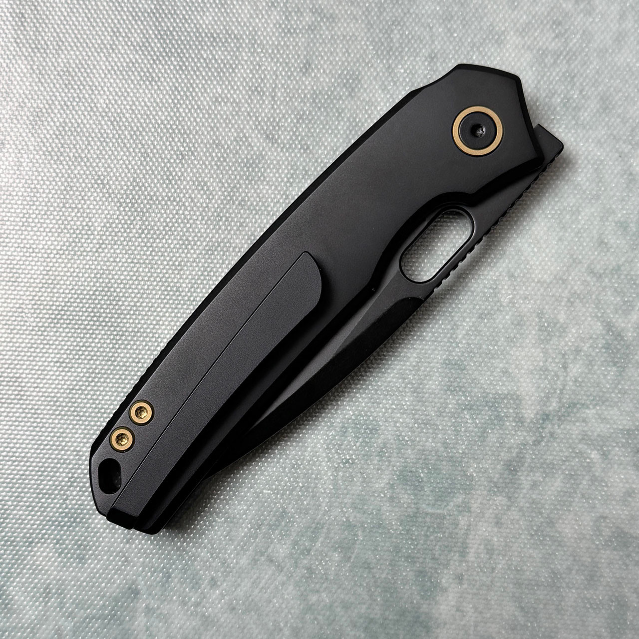 Vosteed Psyop Top Liner Lock Black Titanium Handle Black Blade (Pre ...