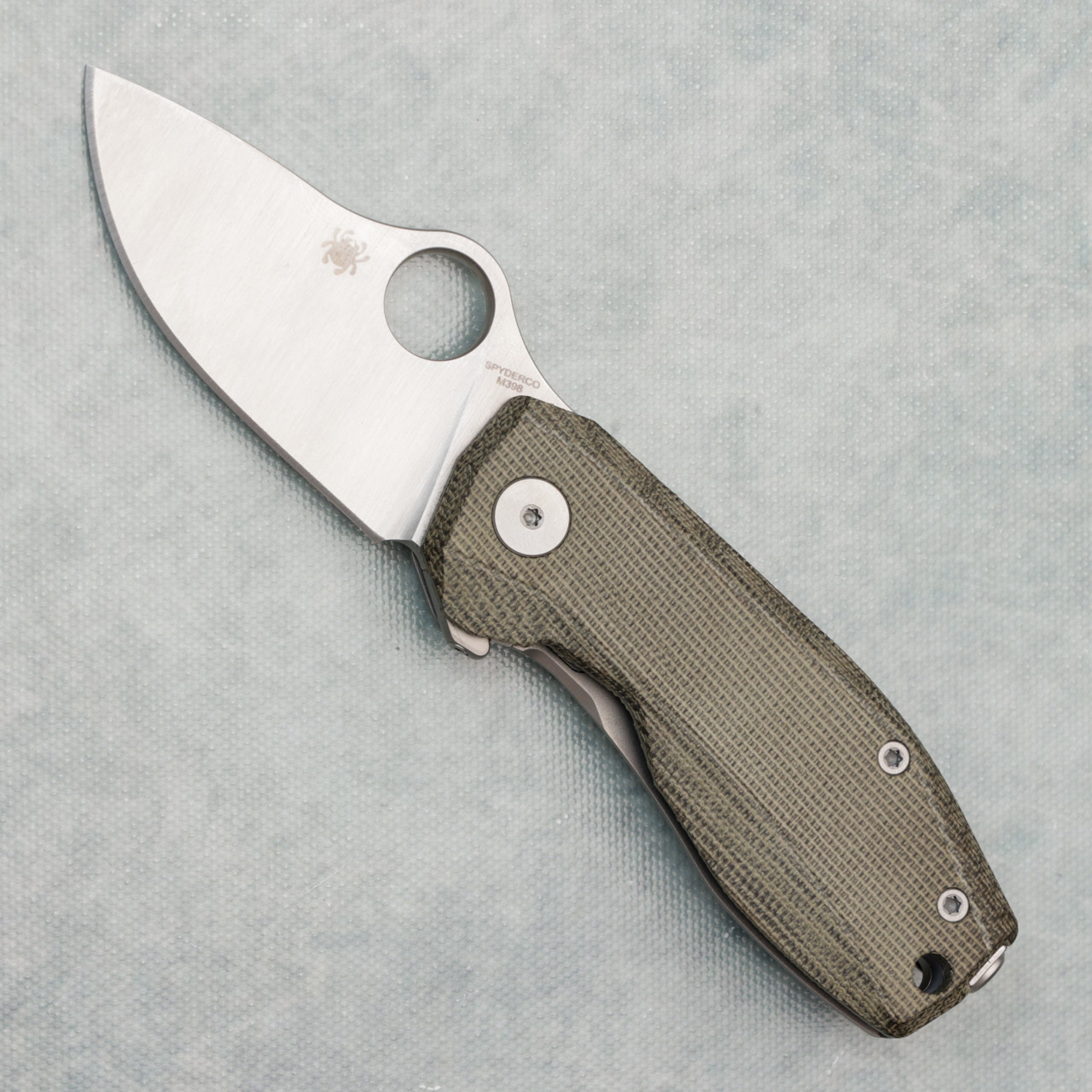 Spyderco LionSteel SpyNano Frame Lock Green Canvas Micarta Handle With ...