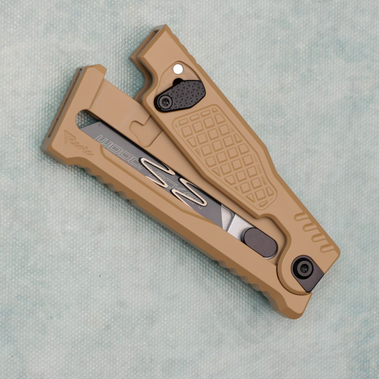 Reate EXO-U Utility Gravity Knife Tan Cerakote Aluminum Diamond ...