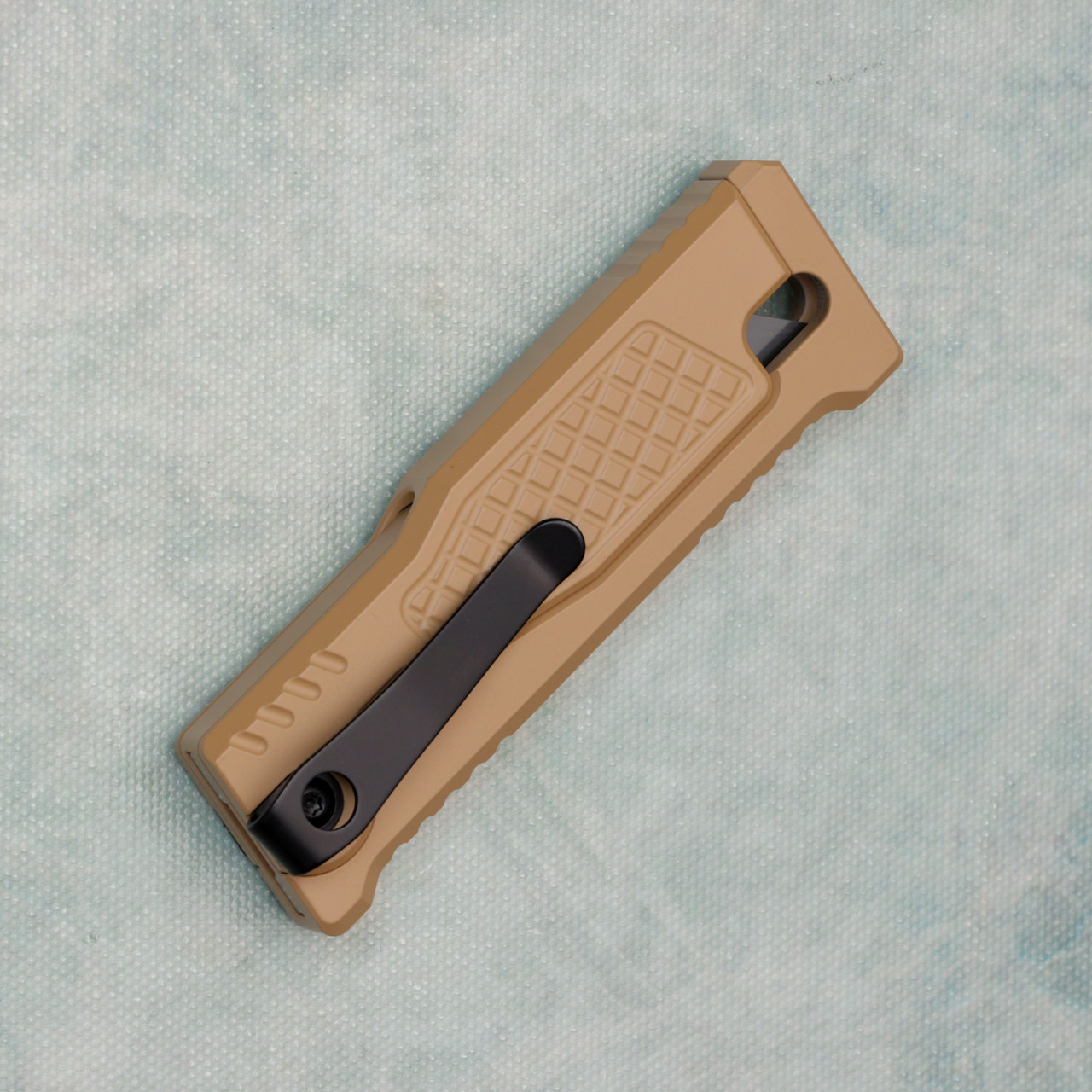 Reate EXO-U Utility Gravity Knife Tan Cerakote Aluminum Diamond ...