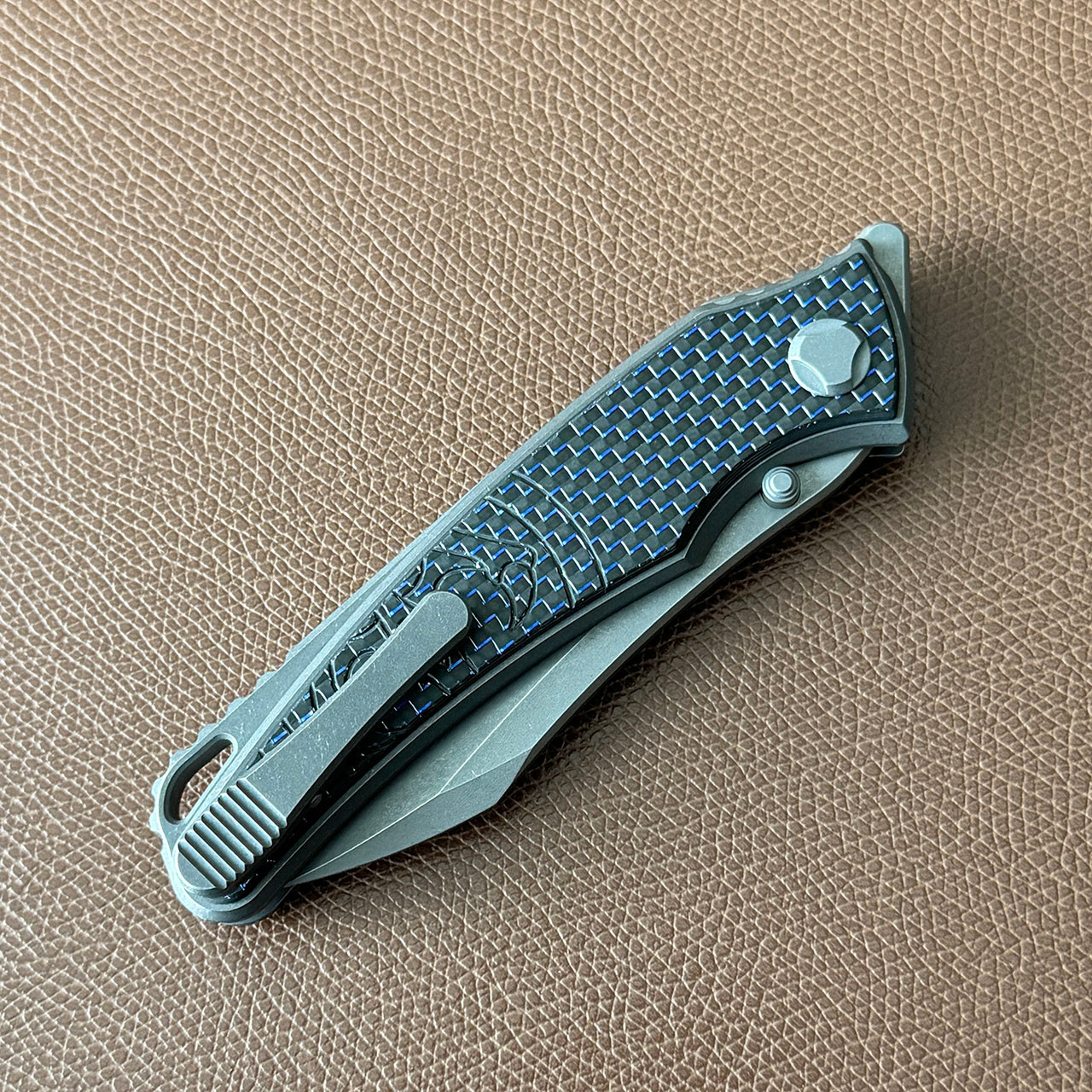 G&G Hawk Talon Hawk Lock w/Toggle Detent Titanium Handle w/ Blue Line ...