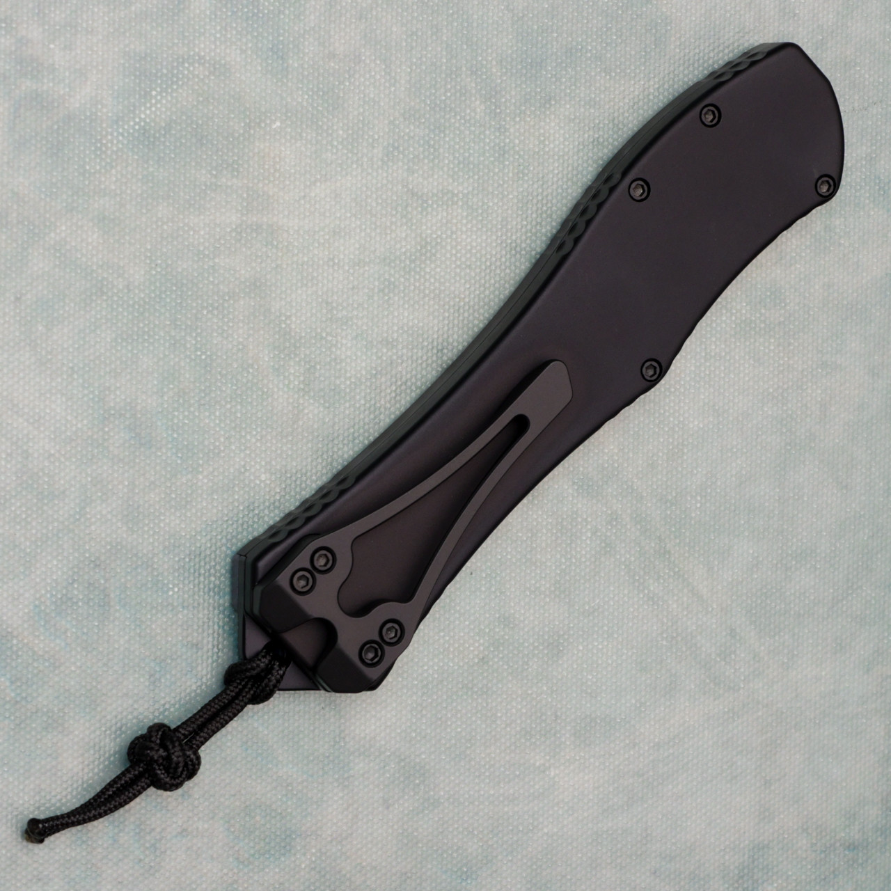 Heretic Knives Hydra V4 S/E OTF Auto Black Handle Battleworn DLC Blade ...