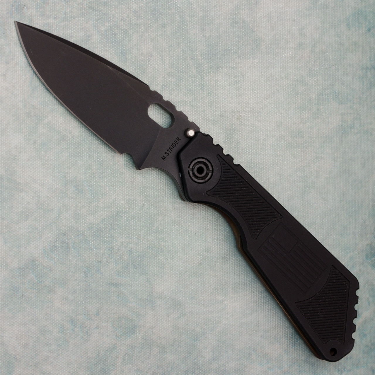 Strider Knives SMF Flag/StriderStripe Ti Handle Black PD1 Blade ...