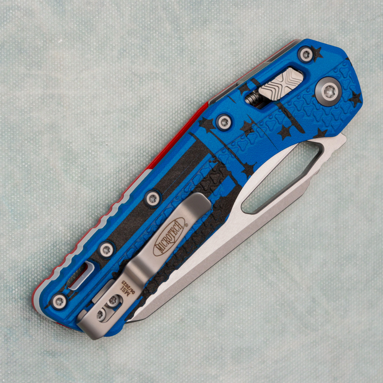 Microtech MSI RAM-LOK S/E Tri-Grip Polymer USA Flag Stonewash Standard ...