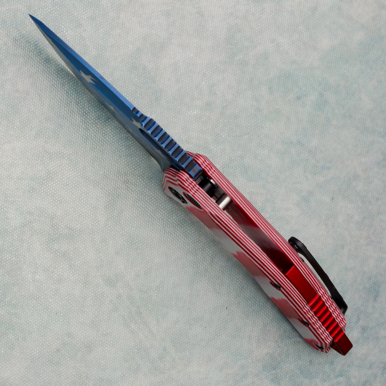 Heretic Knives Medusa Auto Tanto Striped G10 Handle Spangled Blade H011 ...