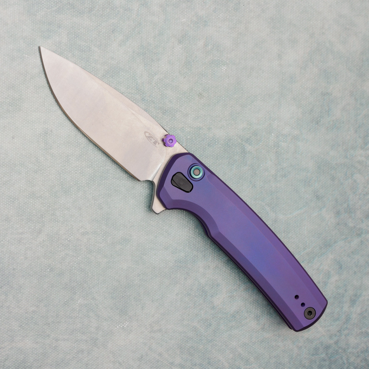Zero Tolerance 0044 Button Lock Flipper Purple Titanium Handles ...