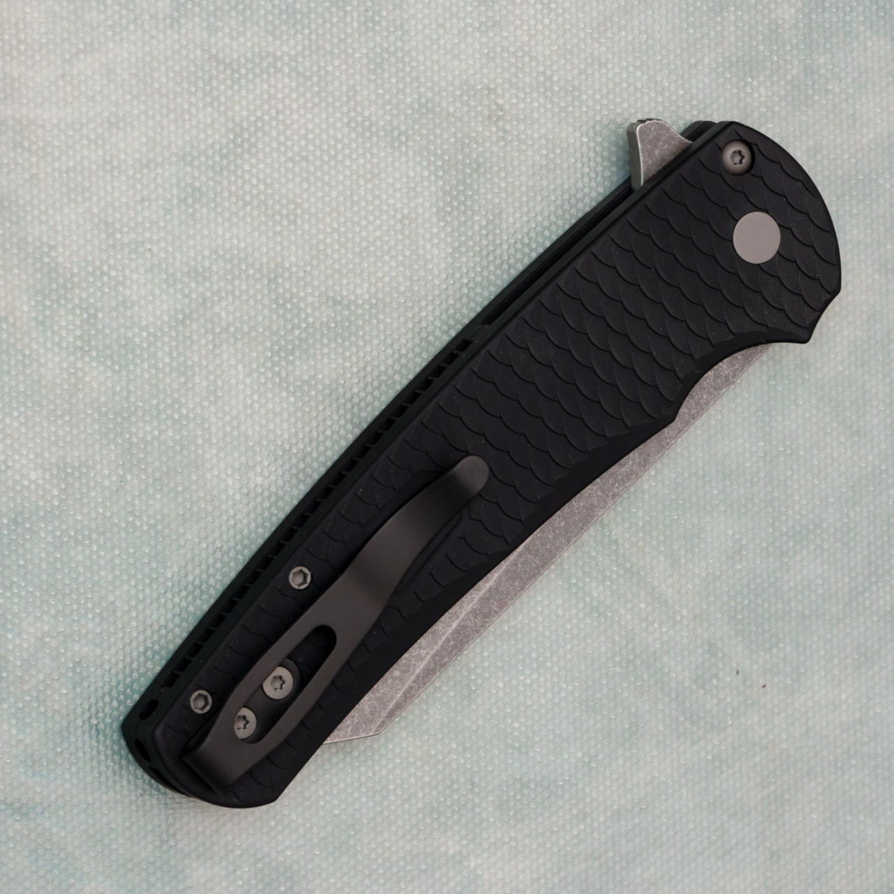 Pro-Tech Malibu Button Lock Flipper Reverse Tanto Black Dragon Scale ...