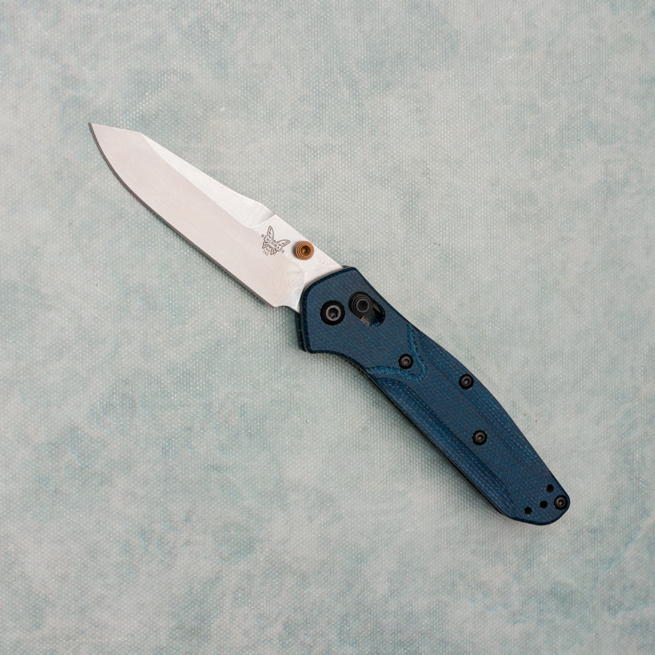 Benchmade Mini Osborne Axis Lock Denim Micarta Handle Stonewash M390 ...