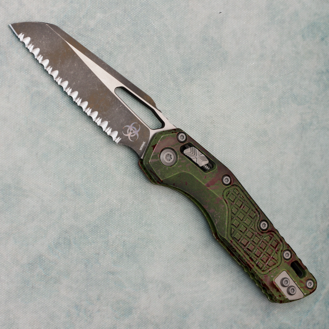 Microtech MSI RAM-LOK Frag Outbreak Aluminum Full Serrated 210-3FROBS ...