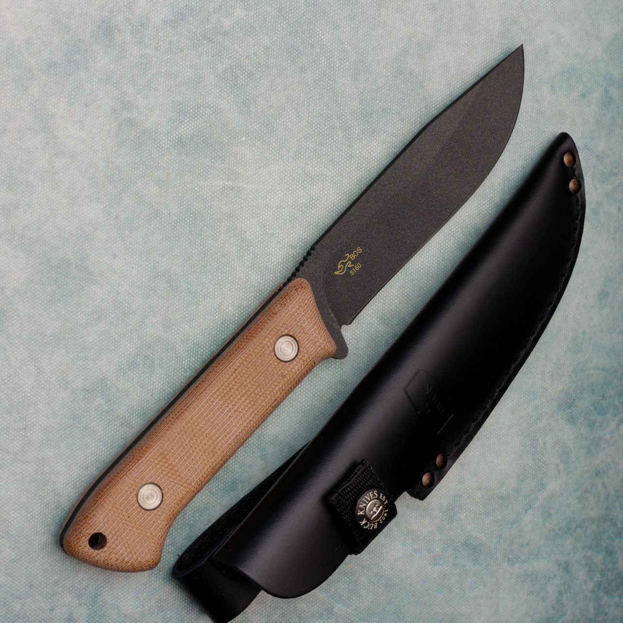 Buck 104 Compadre Camp Knife Fixed Blade Natural Canvas Micarta Handle ...