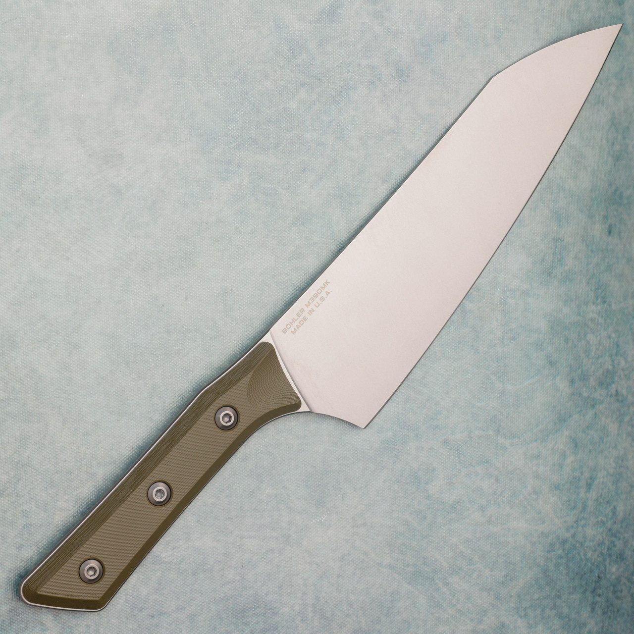 Microtech Chef Knife OD Green G-10 Handle Stonewash Standard Blade 3000 ...