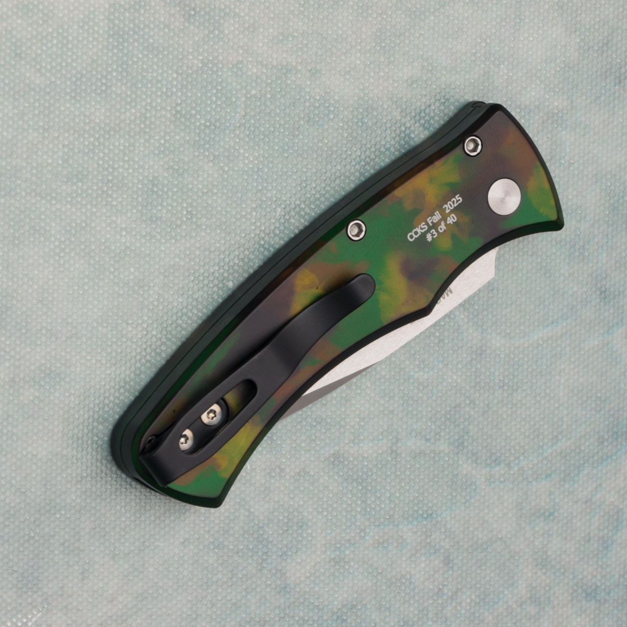 Pro-Tech Duke 2 Auto Woodland Camo Anodized Aluminum Handles Satin ...