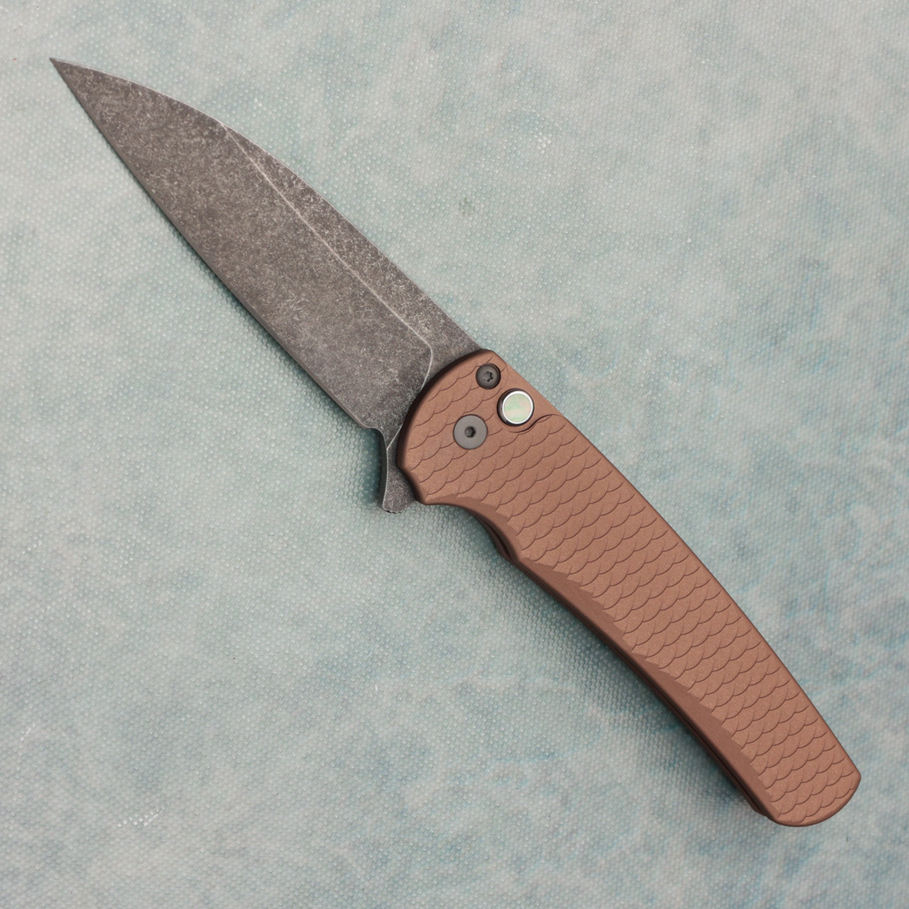 Pro-Tech Malibu Button Lock Flipper Wharncliffe Dragonscale FDE Handle ...