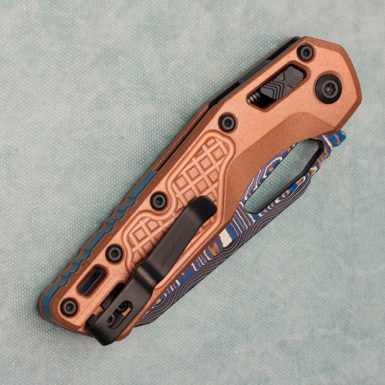 Microtech Marfione Select MSI RAM-LOK Frag Copper Handle Blued Baker ...