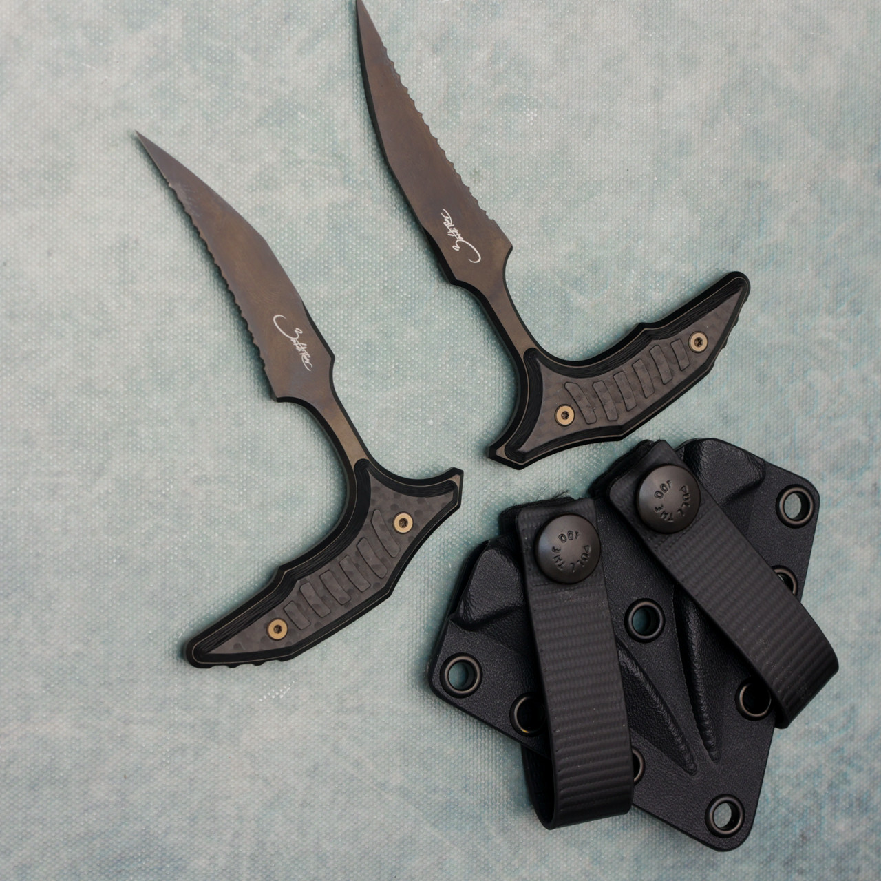 Microtech Bastinelli Bee Fixed Blade S/E Wharncliffe Double Carbon ...