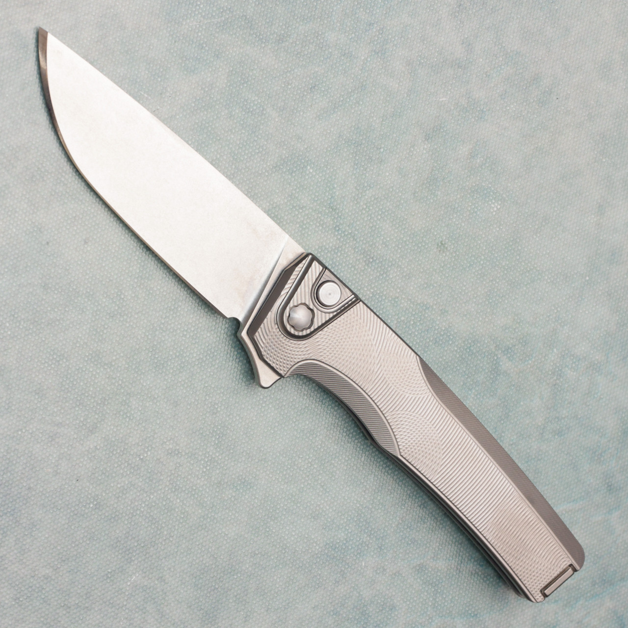 MachineWise Sonora Button Lock Flipper Ripples Titanium Integral Handle ...