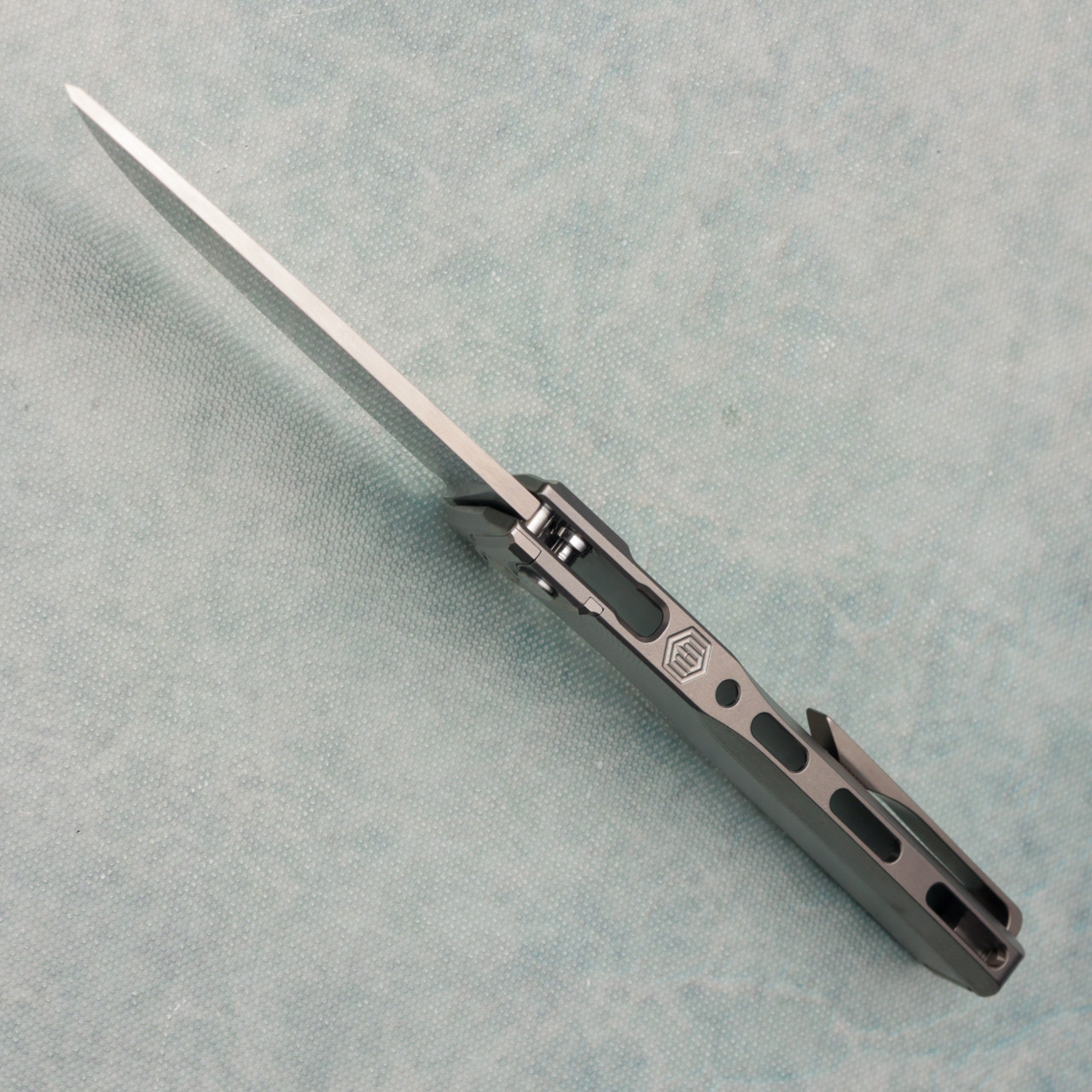 MachineWise Sonora Button Lock Flipper Ripples Titanium Integral Handle ...