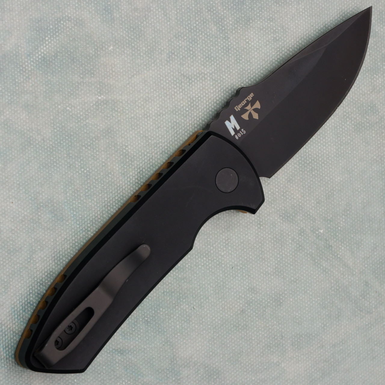 Pro-Tech Les George SBR Textured Tan G-10 Top Handle DLC Blade MARK'S ...