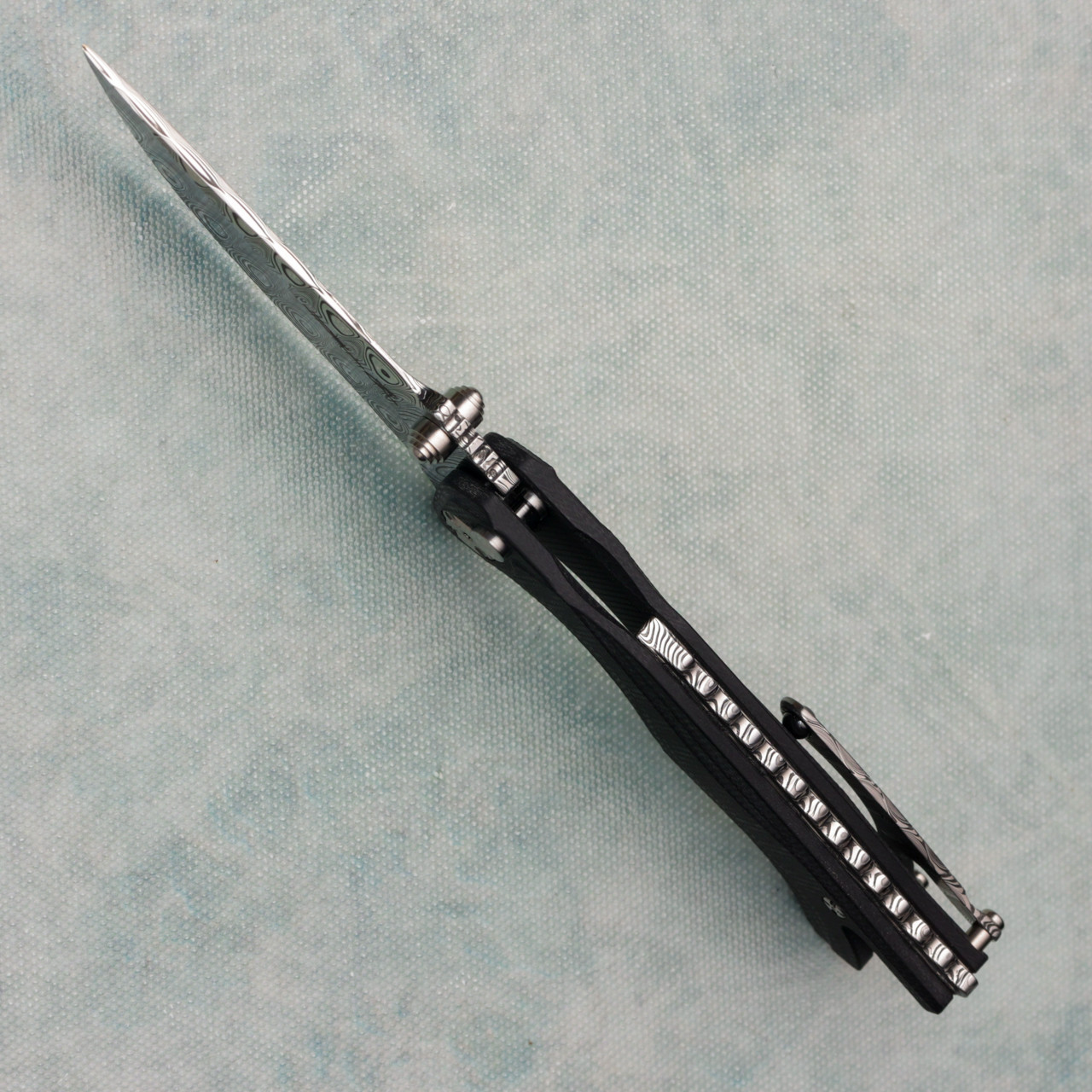 Brian Tighe Custom Small Tighe Fighter Button Lock Flipper Black G10 ...