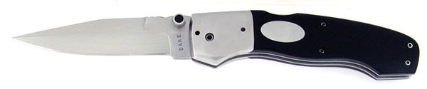 Charles Dake Custom D/A Auto Black Linen Micarta | American Edge Knives