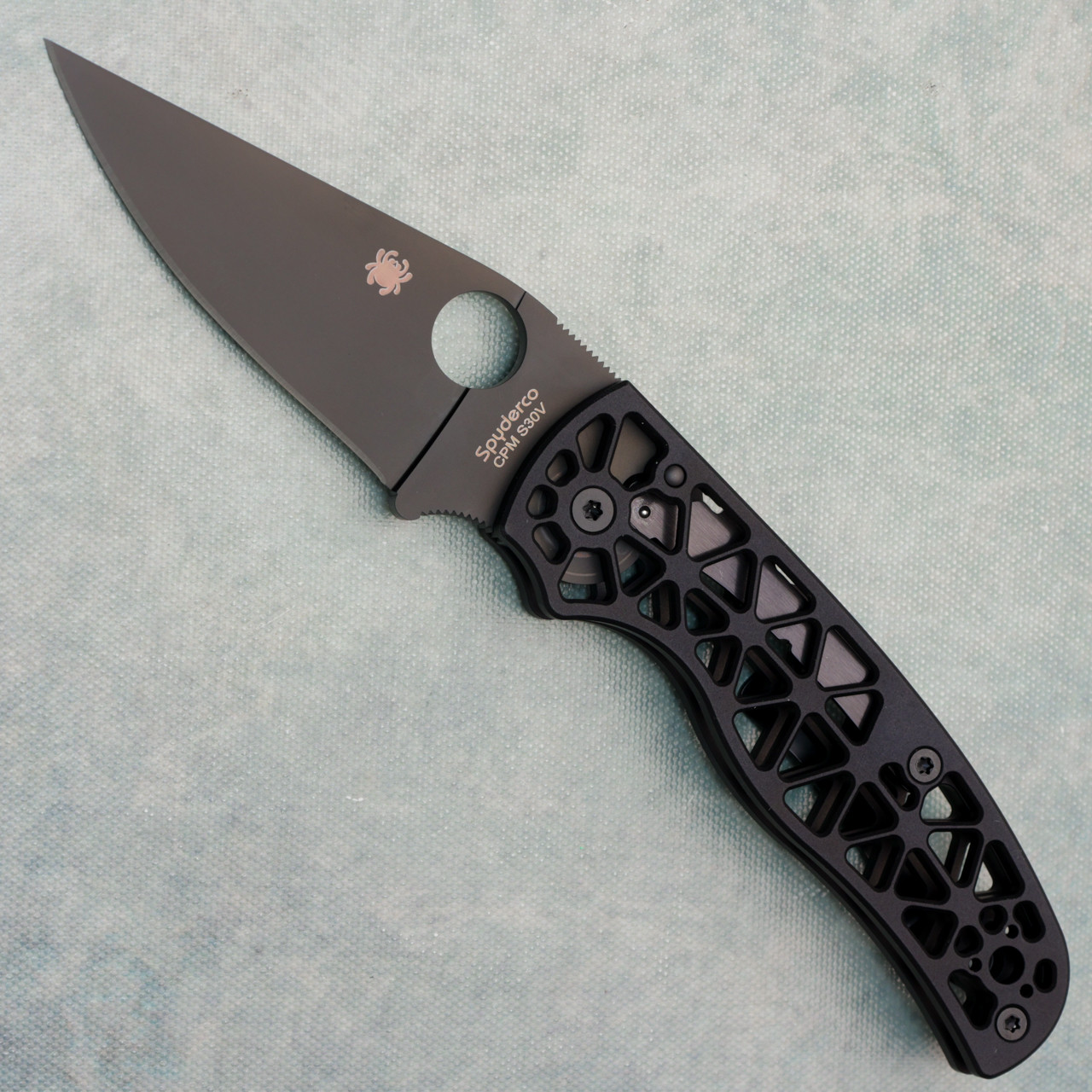 Spyderco Edgerati Compression Lock Black Skeletonized Aluminum Handle ...