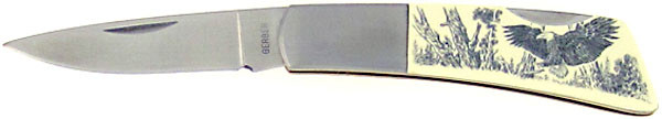 Gerber Silver Knight Lock Back Scrimshaw 200AS | American Edge Knives