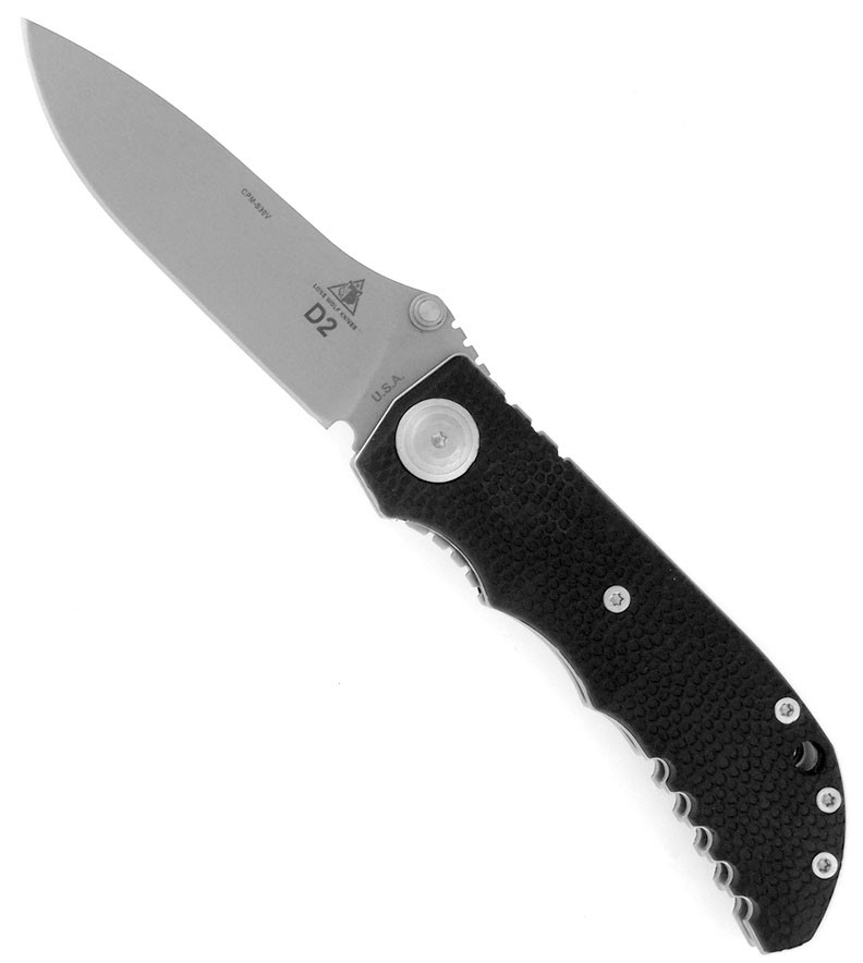 Lone Wolf Harsey D2 D/A Auto Bead Blast LD14920-PLN | American Edge Knives