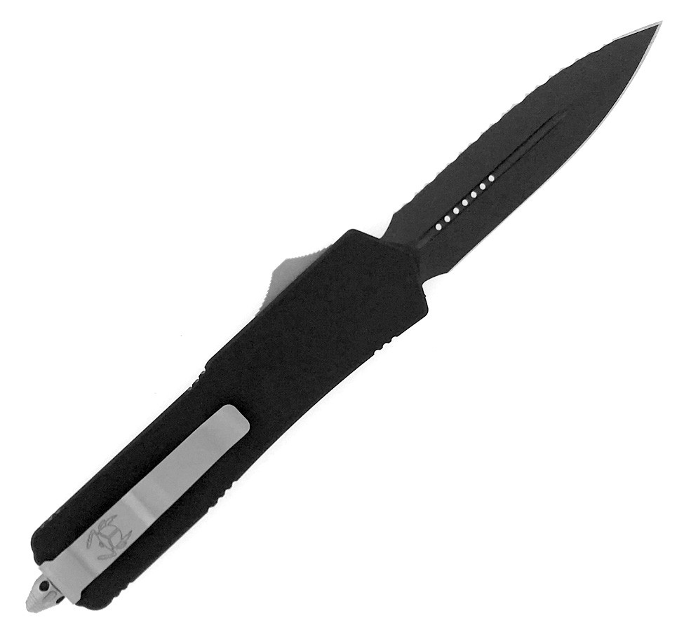 Microtech Scarab Executive D/E Black Full Serrated 176-3 | American ...