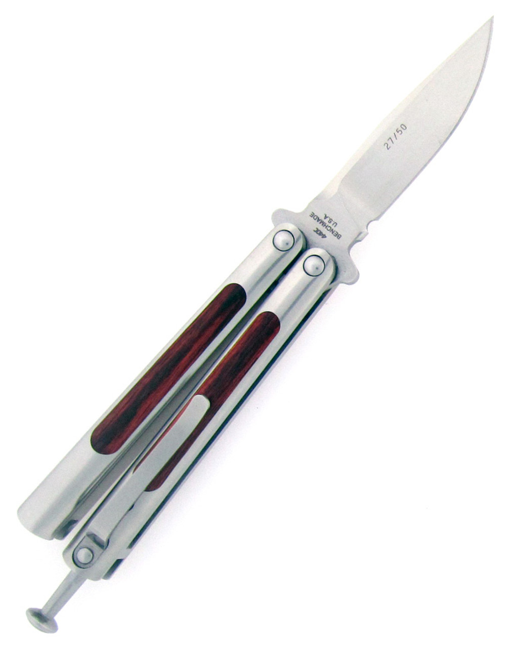 Benchmade Balisong Model 31-01 Butterfly Stainless Steel w/ Rosewood ...