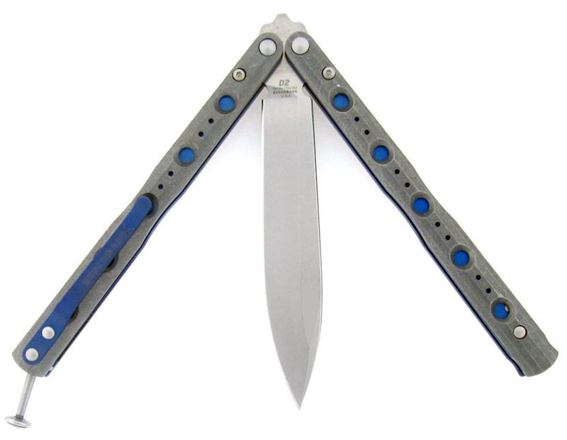 Benchmade Balisong Model 51FT Flytanium Customized Morpho Butterfly ...
