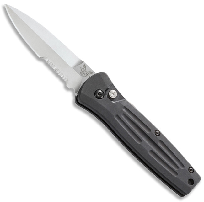 Benchmade Mel Pardue Stimulus Auto Satin Serrated 3551S | American Edge ...