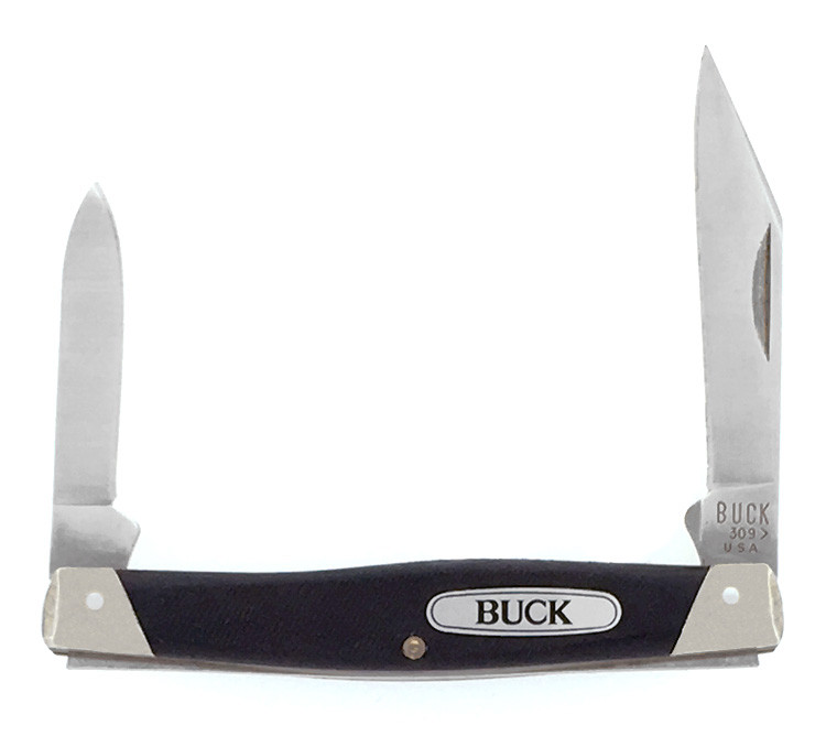 Buck 309 Companion Pen Knife Black Saw Cut Delrin Buck Block Shield ...