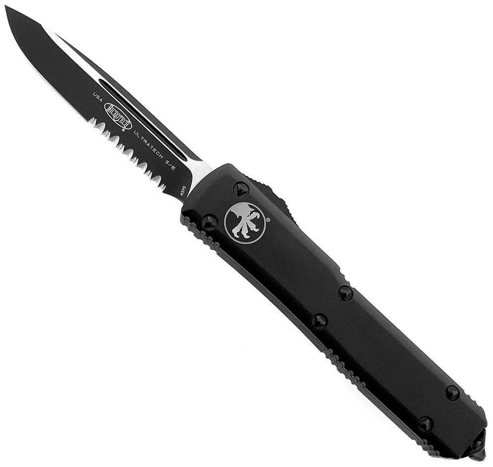 Microtech Ultratech S/E Black Tactical Serrated 121-2T | American Edge ...