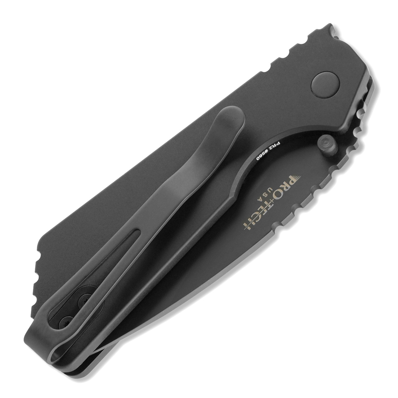 Pro Tech Strider Pt Auto Solid Black Handle Dlc Blade 2303 American