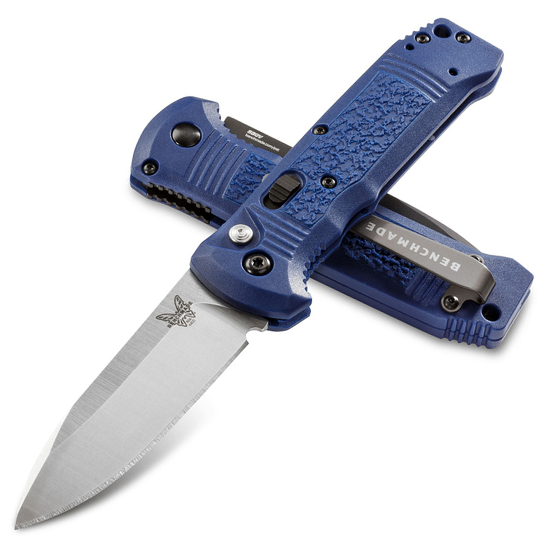 Benchmade Casbah Auto Blue Grivory Handle Satin Blade 4400-1 | American ...