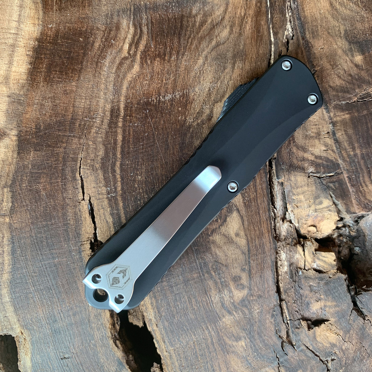 Heretic Knives Manticore E Recurve Black Handle Stonewash Blade H029-2A | American Edge Knives