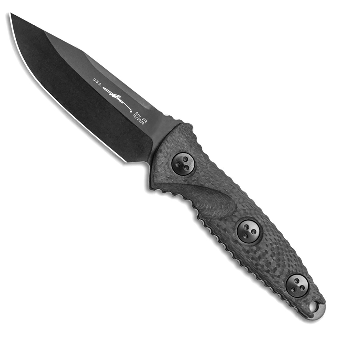 Microtech Socom Alpha Mini S/E Carbon Fiber DLC Standard DLC Hardware ...