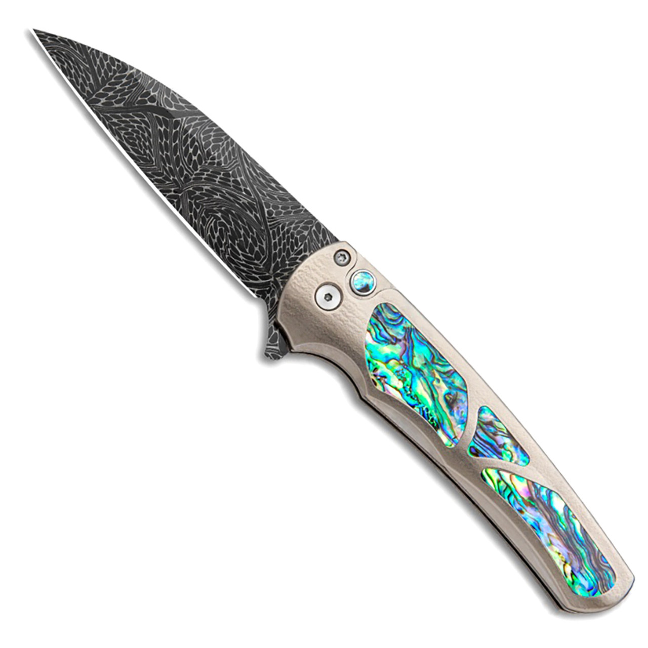 Pro Tech Malibu Custom Button Lock Flipper Wharncliffe Bronze Titanium