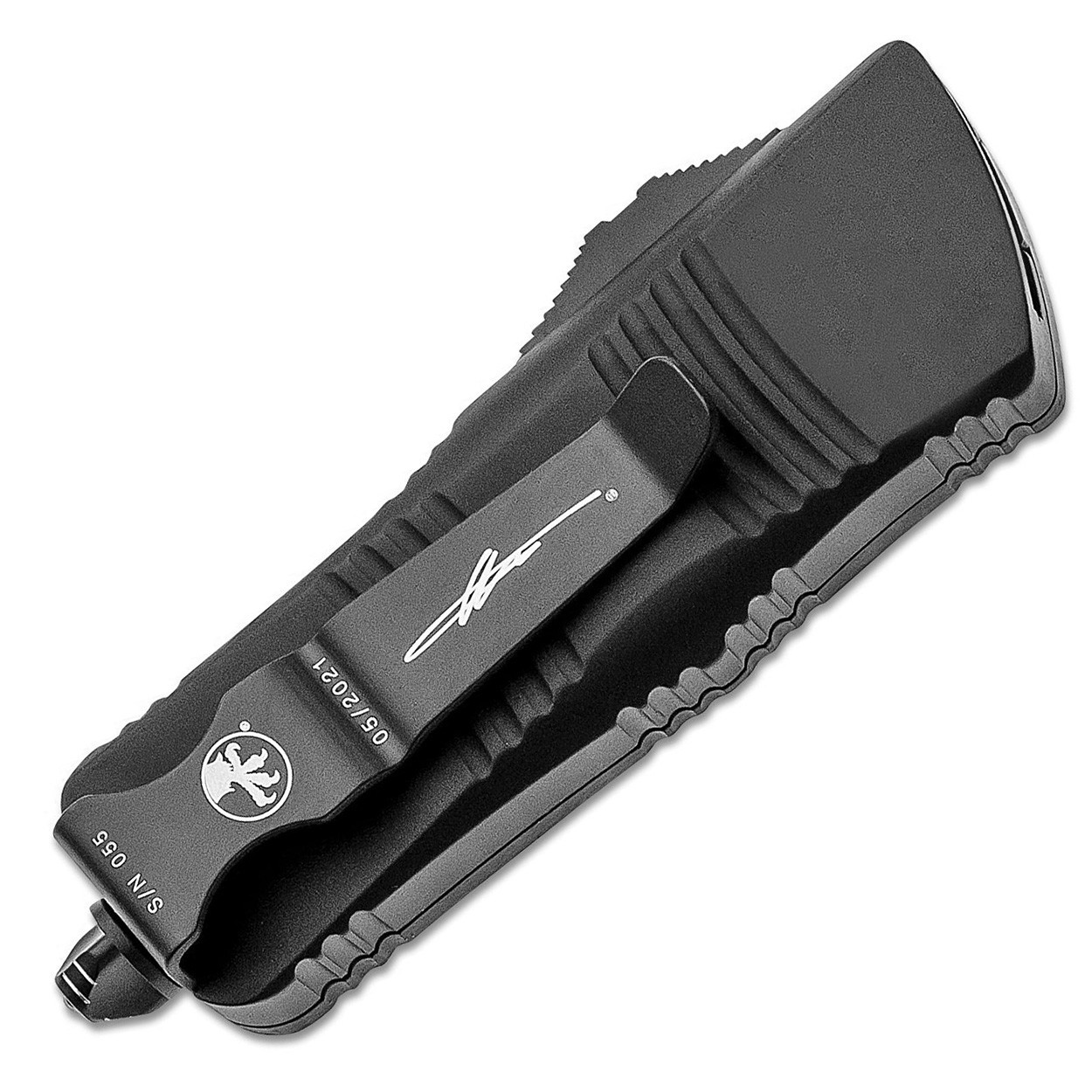 Microtech Mini Troodon D/E Carbon Fiber Top Damascus Standard Signature ...