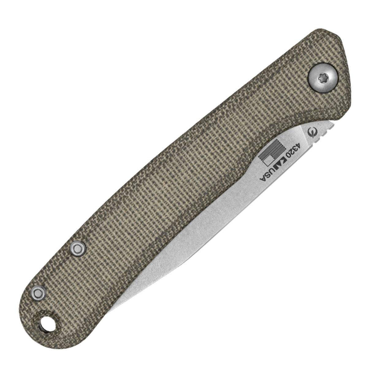 Kershaw Federalist Slip Joint Green Canvas Micarta Handle Stonewash CPM ...