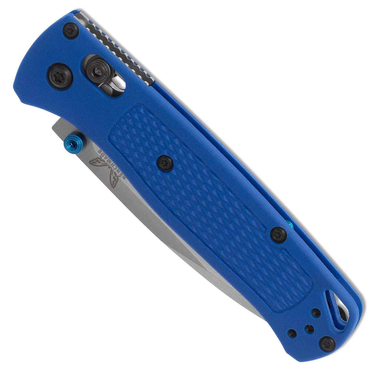 Benchmade Bugout Axis Lock Blue Handle Satin Serrated Blade 535S ...